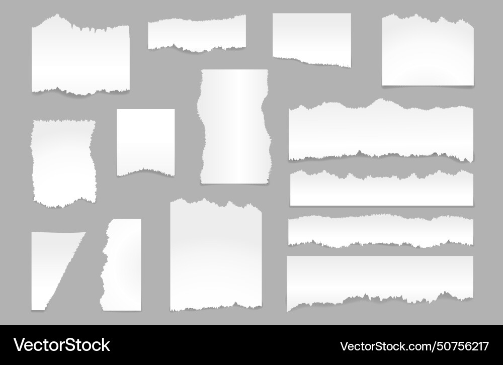 Pulled apart or torn paper pieces sheets Vector Image