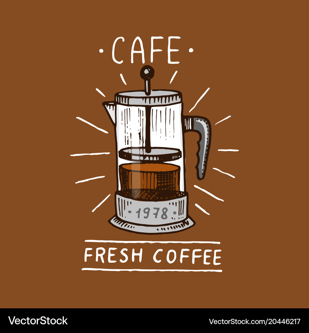 Set of coffee modern vintage elements Royalty Free Vector