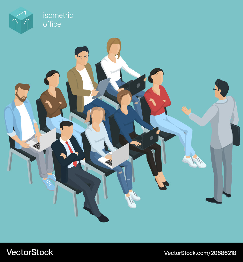 Business employee coaching Royalty Free Vector Image
