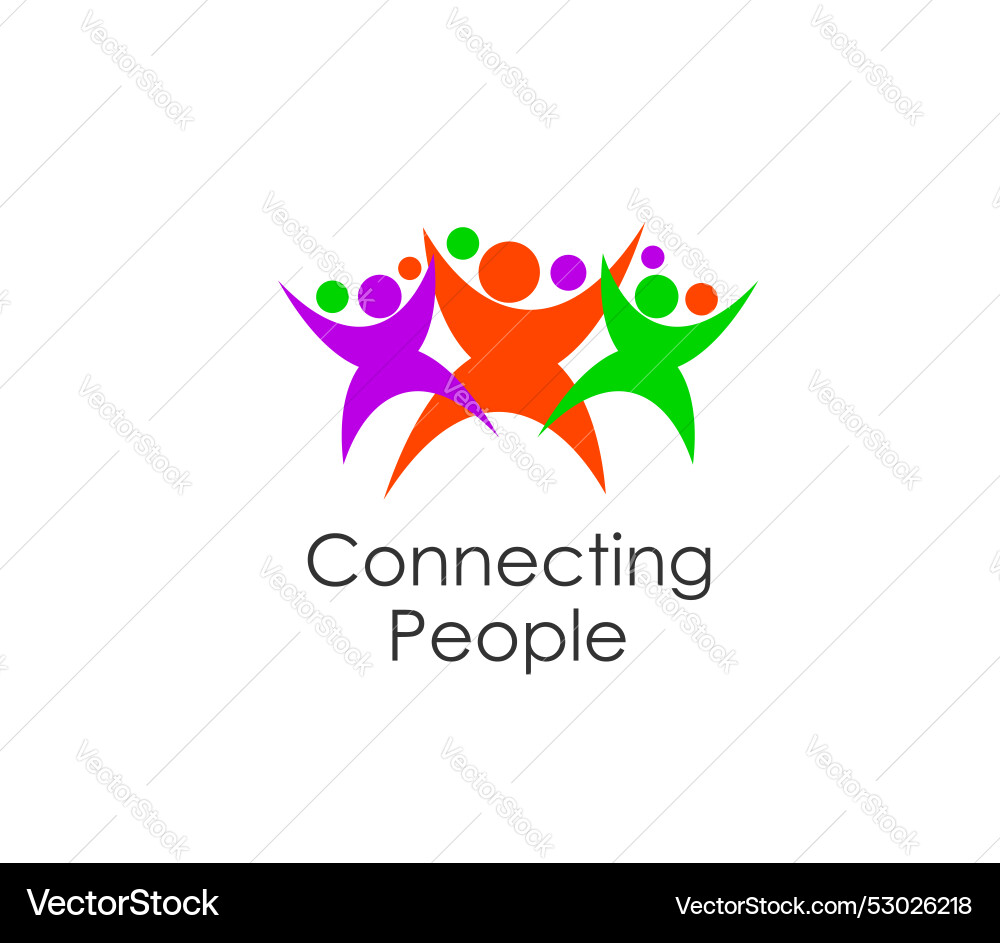 Community people connect together union icon Vector Image