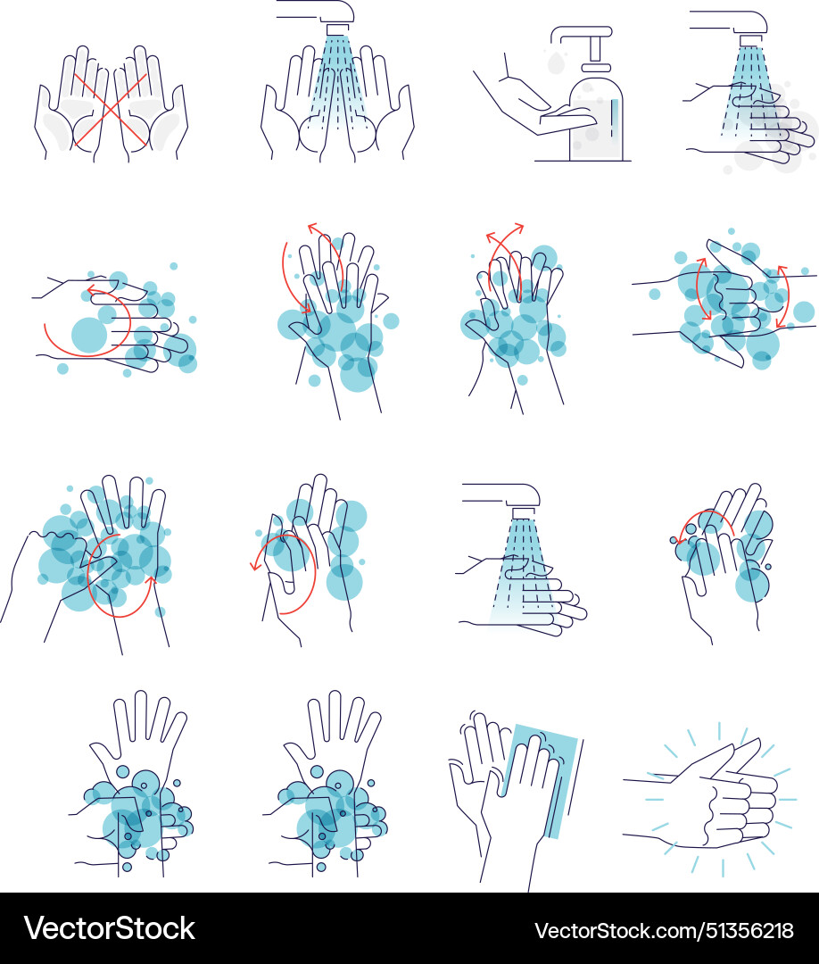 Flu care hands icon Royalty Free Vector Image - VectorStock