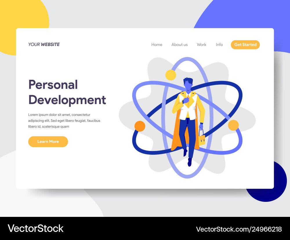Landing page template personal development Vector Image