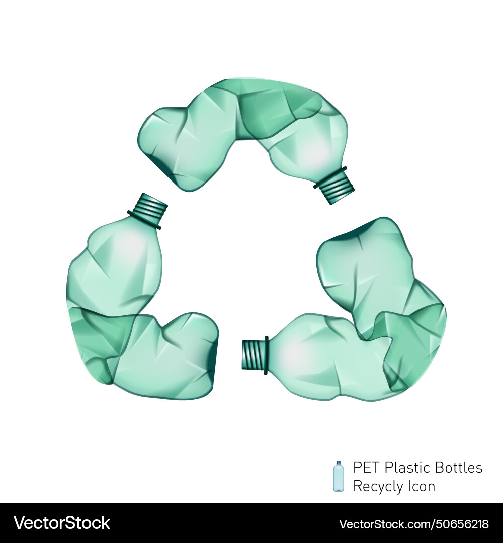 Pet plastic bottles recycling icon arrows concept Vector Image