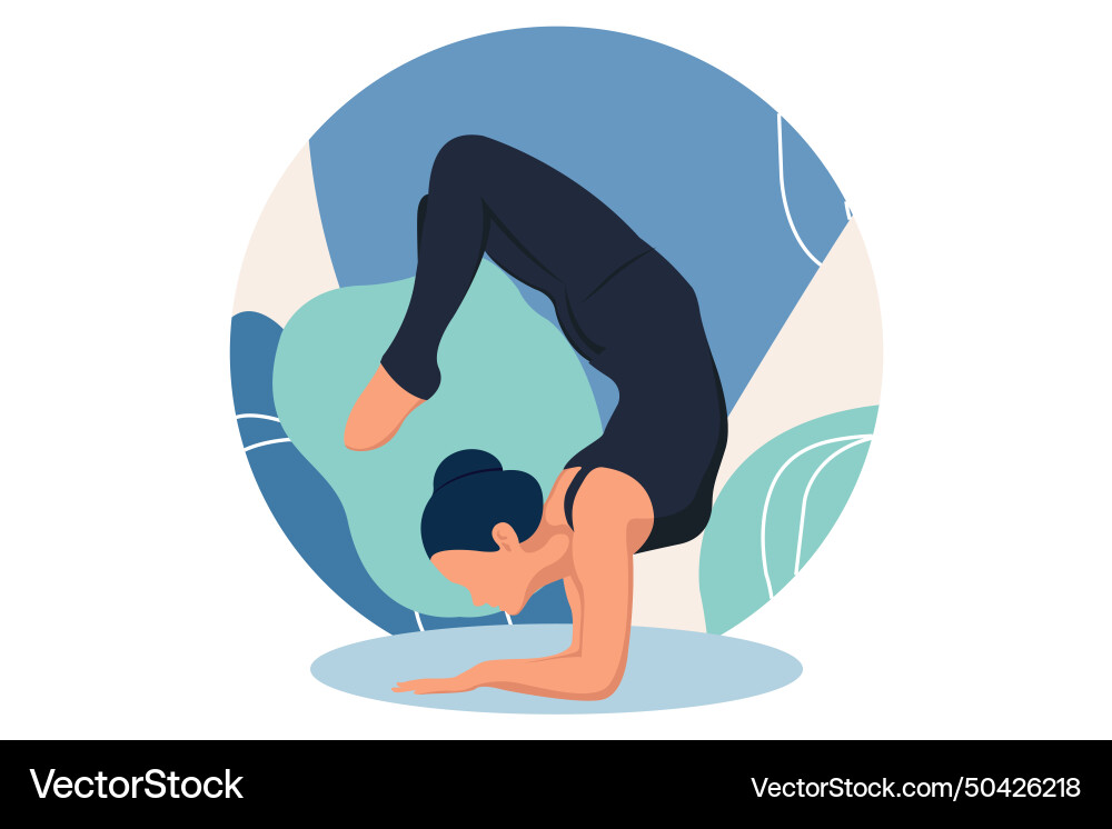 Yoga exercise flat design Royalty Free Vector Image