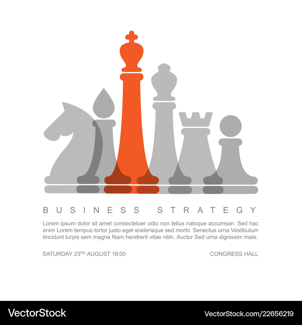 Business strategy concept template with chess Vector Image