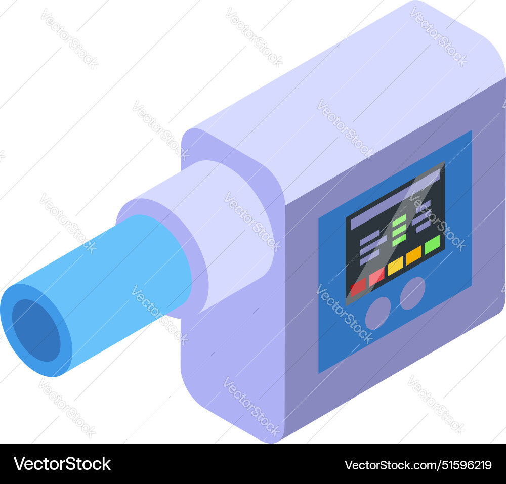 Electronic medical spirometer measuring lung Vector Image