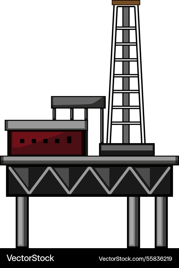 Extraction oil rig cartoon Royalty Free Vector Image