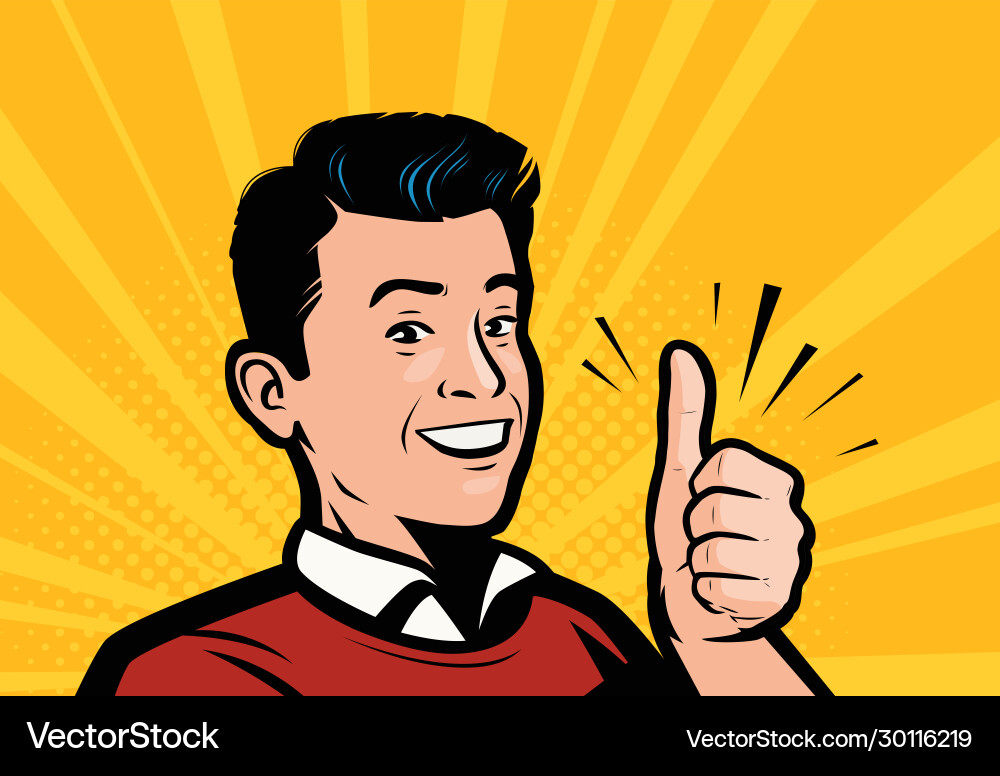Vintage Thumbs Up Vector