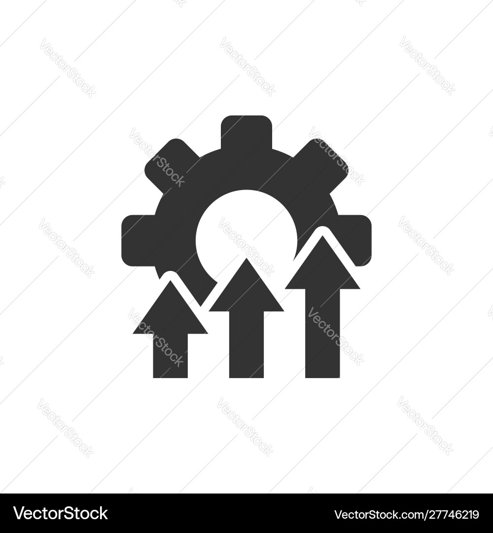 Improvement icon in flat style gear project Vector Image