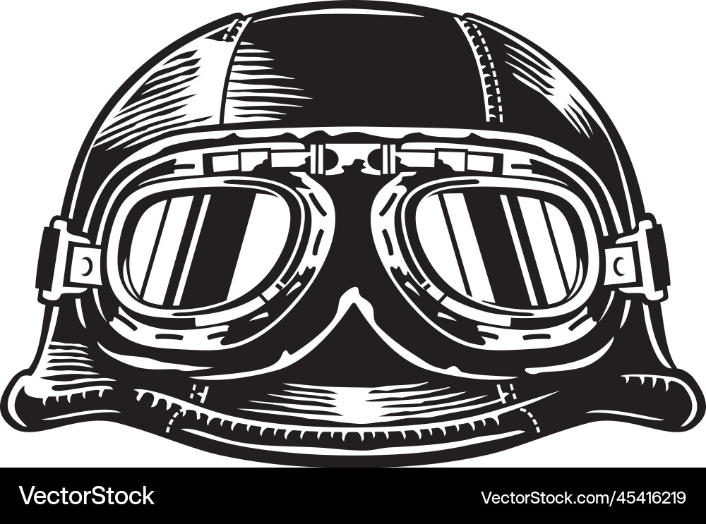 Motorcycle helmet with goggles Royalty Free Vector Image
