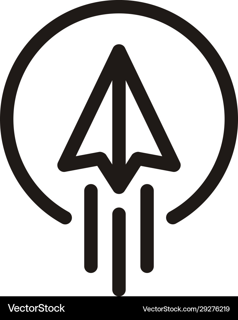 Raised paper plane startup aircraft logo Vector Image