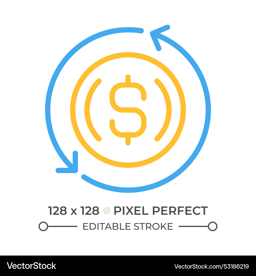 Refinance two color line icon Royalty Free Vector Image