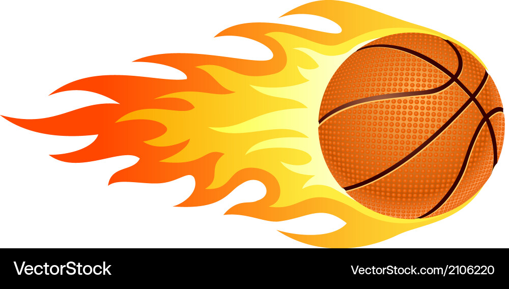 Flaming basketball Royalty Free Vector Image - VectorStock