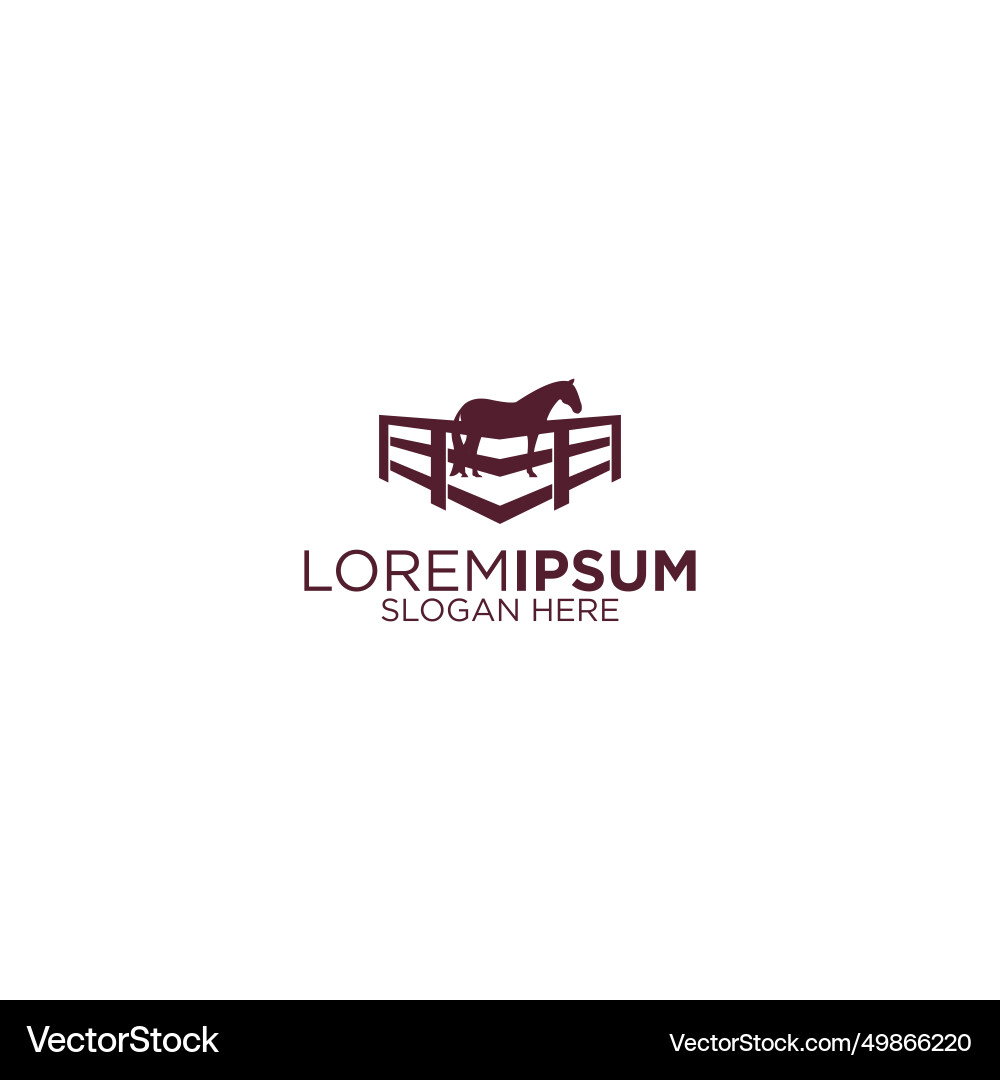 Horse farm and stable logo Royalty Free Vector Image
