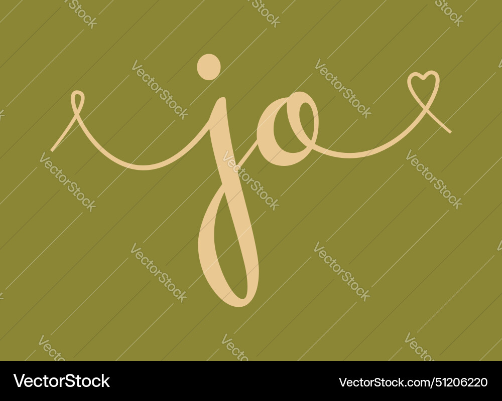 Jo initial wedding monogram calligraphy hand Vector Image