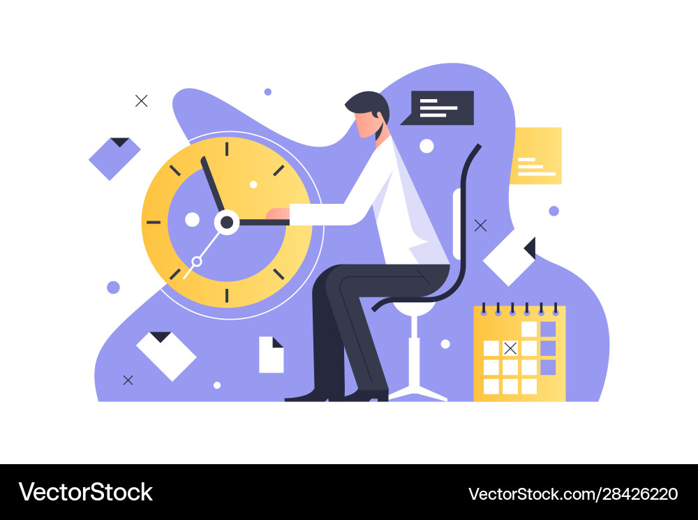 Man working in office Royalty Free Vector Image
