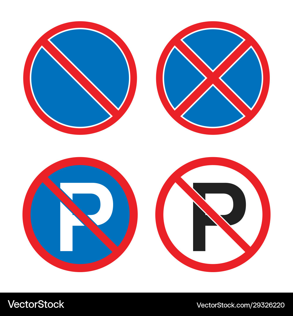 No parking or waiting road sign stopping Vector Image