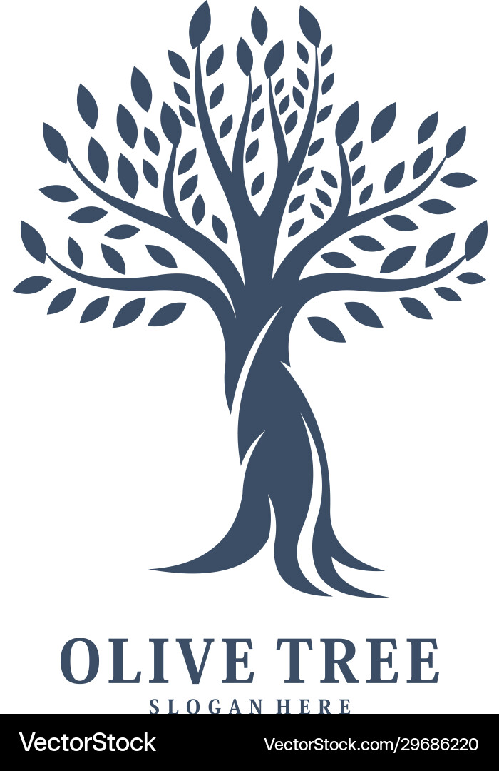 Olive tree logo design Royalty Free Vector Image