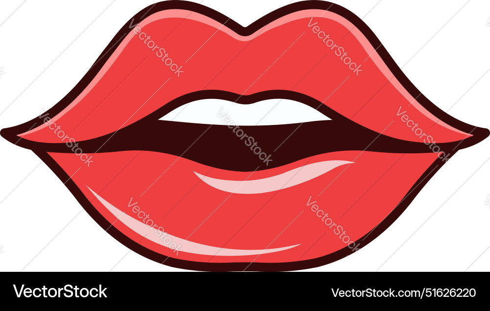 Red Lips Icon Royalty Free Vector Image Vectorstock