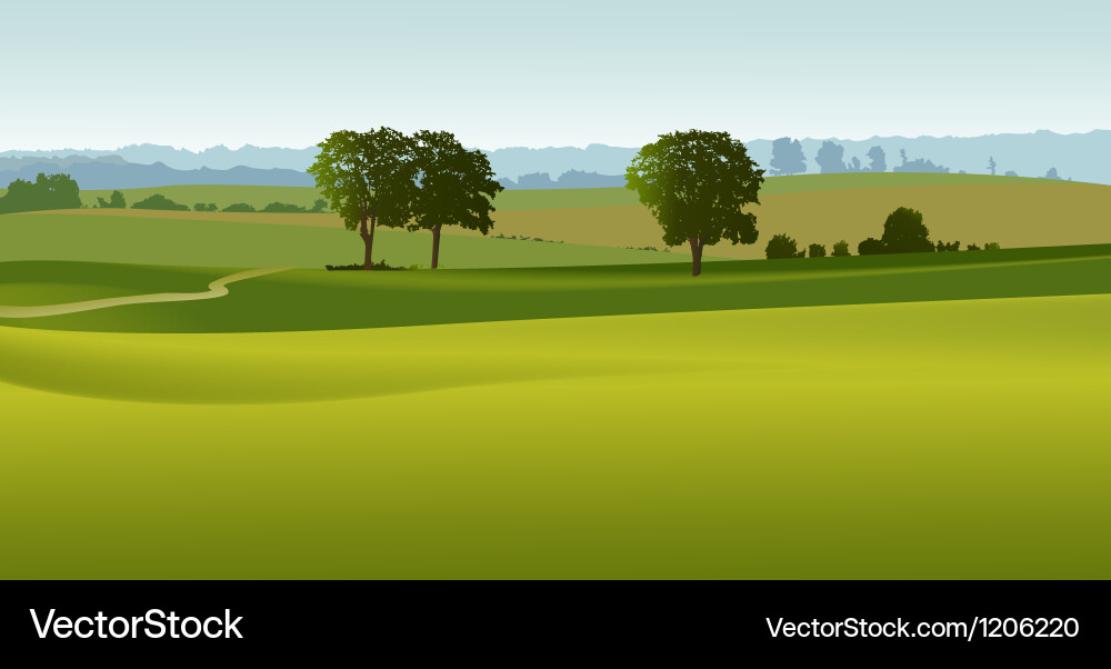 Rural landscape Royalty Free Vector Image - VectorStock