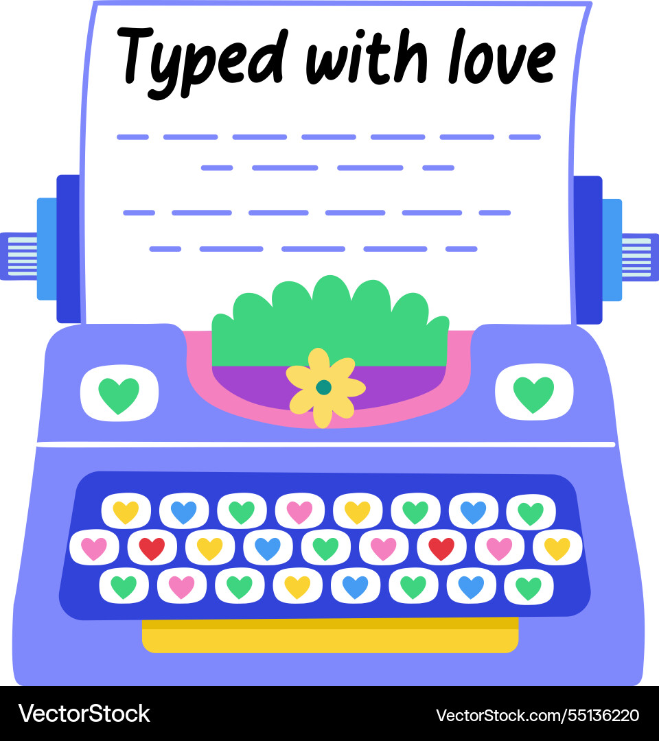 Typewriter Royalty Free Vector Image - VectorStock