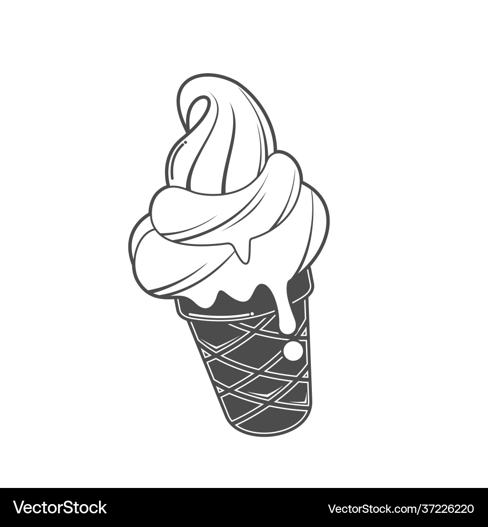 Vanilla ice cream icon line art Royalty Free Vector Image