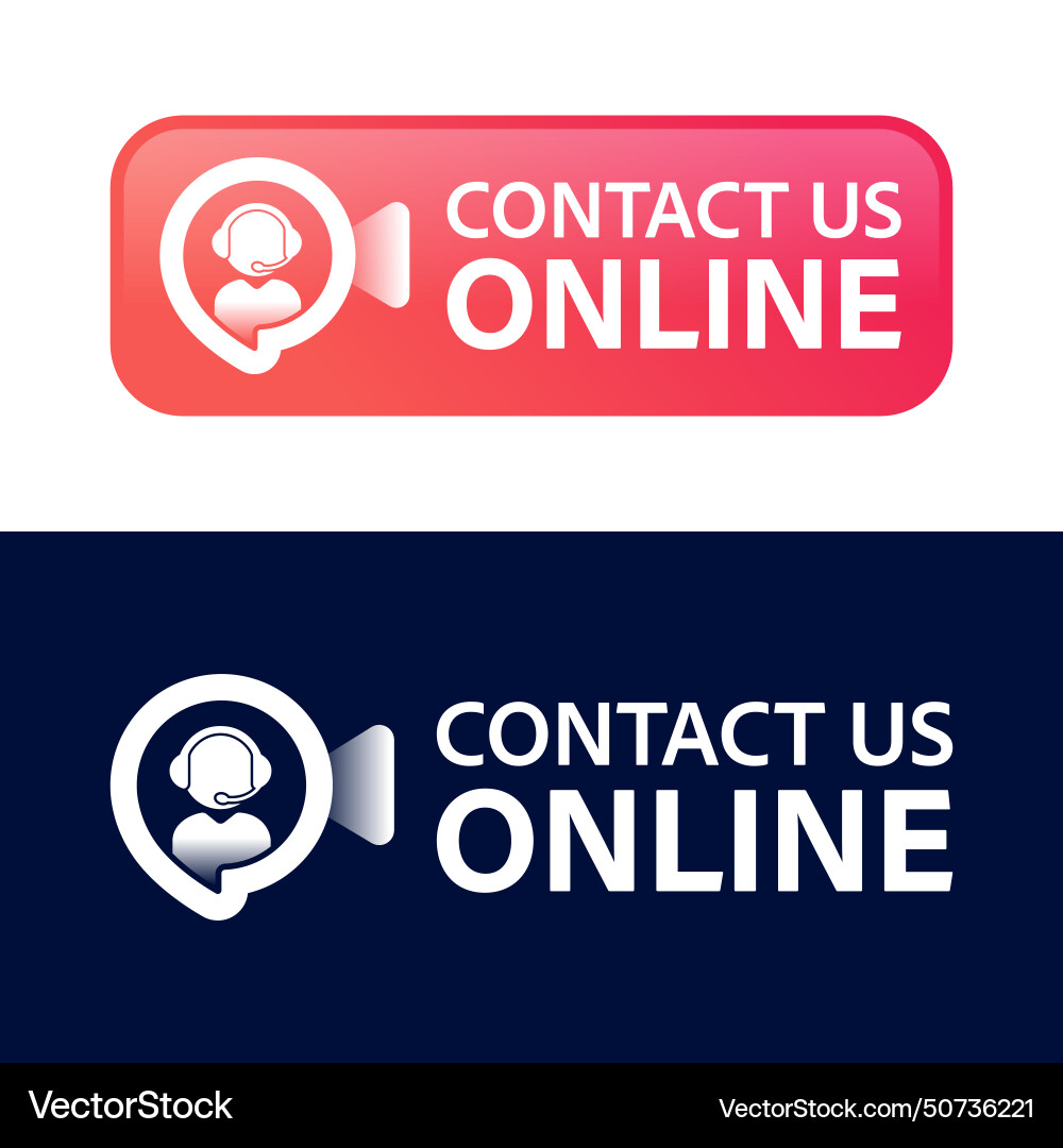 Contact us online customer care message Royalty Free Vector