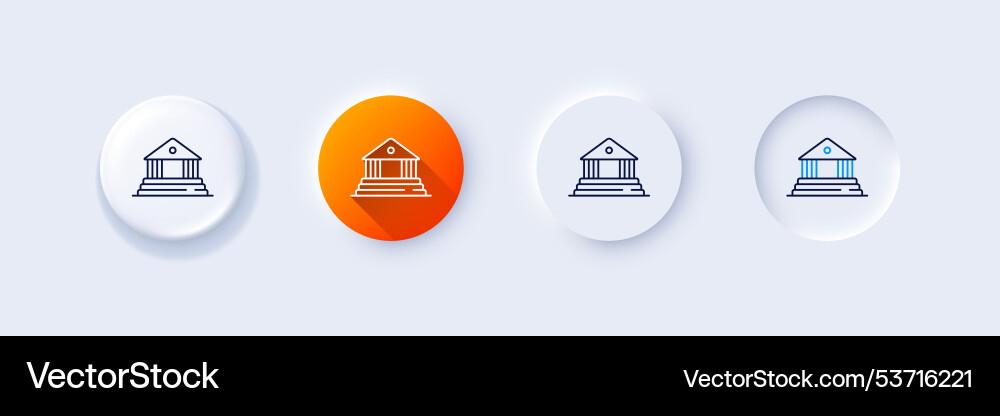 Court building line icon administration Royalty Free Vector