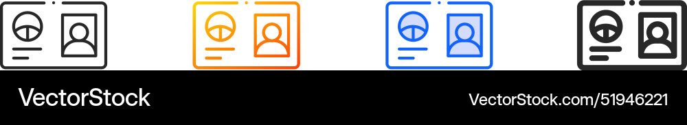 Driving license iconthin linear gradient blue Vector Image