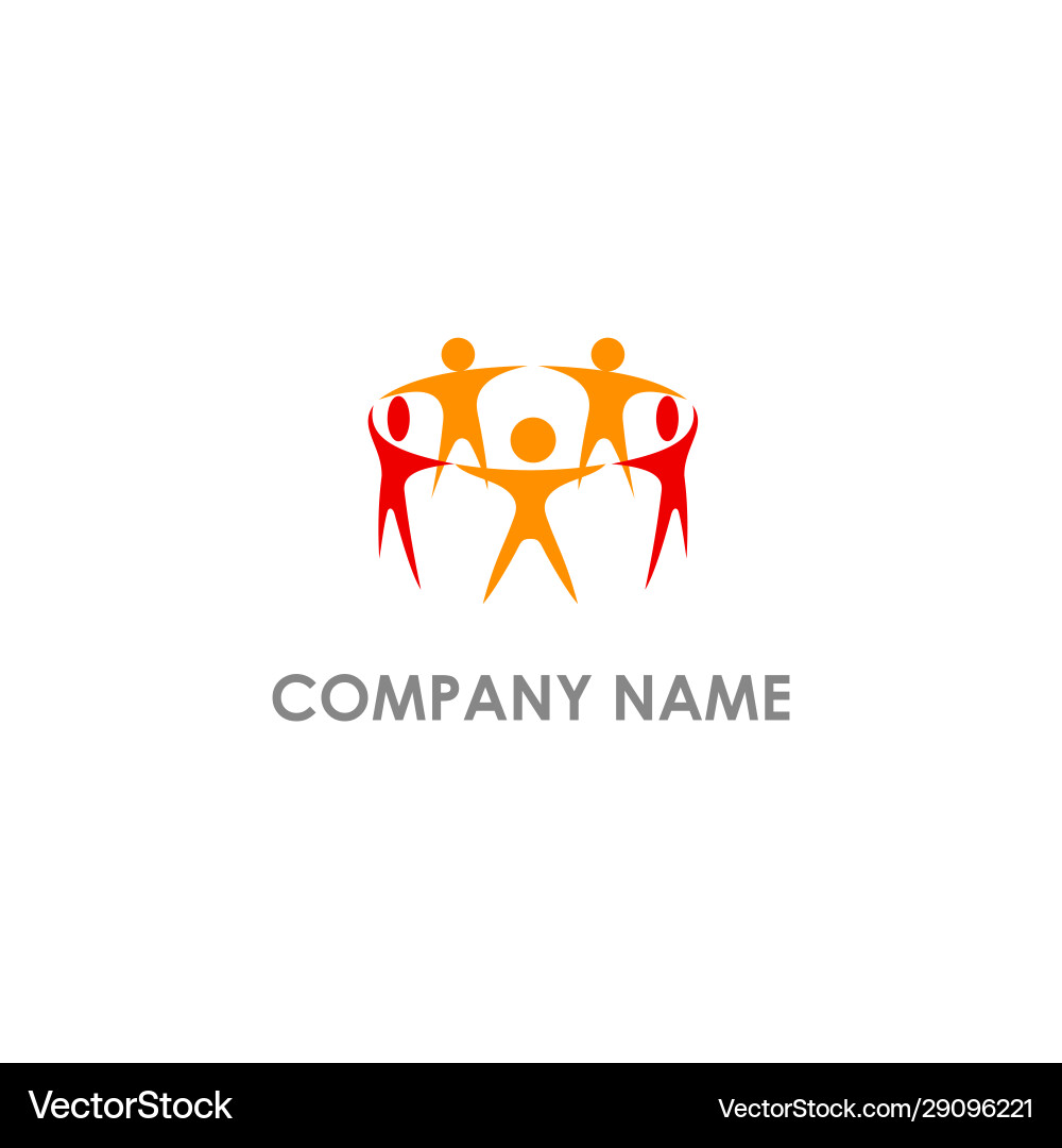 Group Hands Connection Logo Royalty Free Vector Image