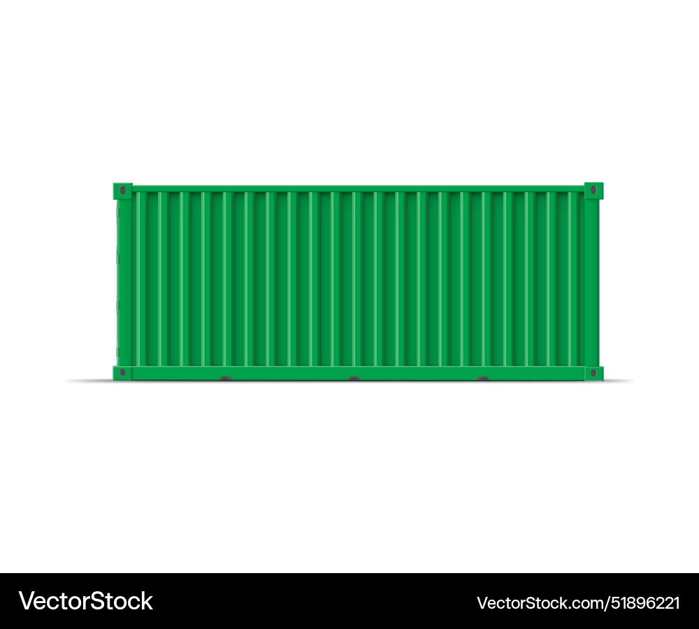 Loaded closed large metal green container 40 feet Vector Image