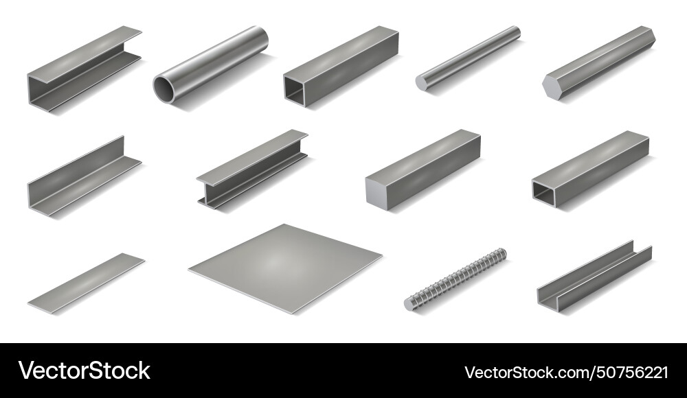 Realistic pipe steel construction for building Vector Image