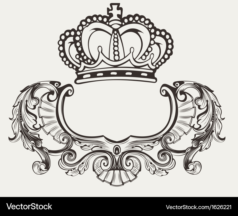 Regal Crown Crest Emblem Royalty Free Vector Image
