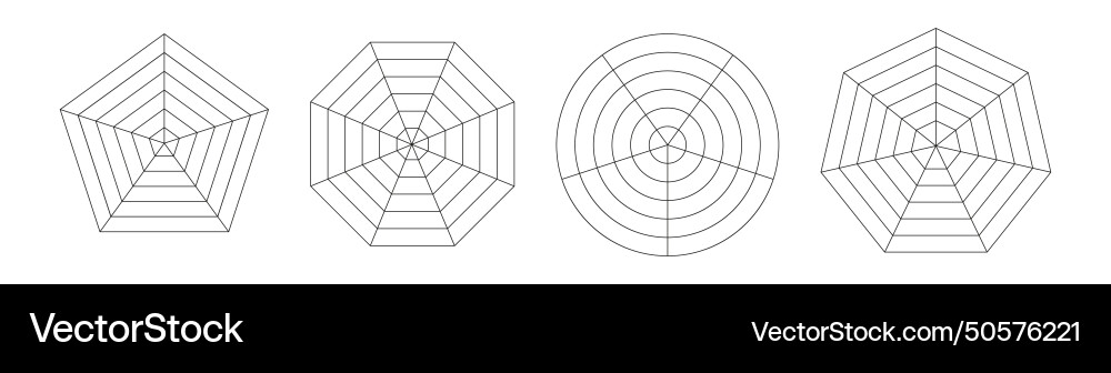 Spider chart infographic featuring a web like Vector Image