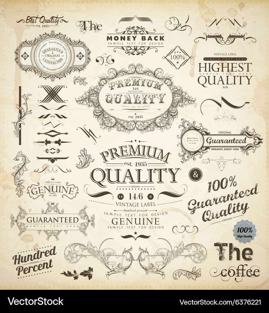 Vintage label set Royalty Free Vector Image - VectorStock