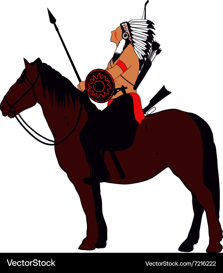 Brave indian warrior Royalty Free Vector Image