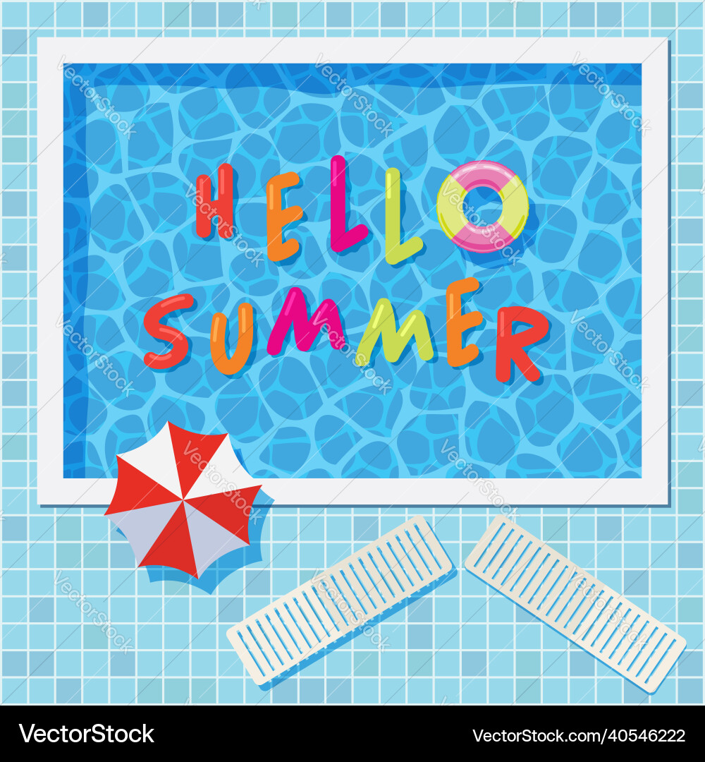 Colorful summer background with swimming pool Vector Image
