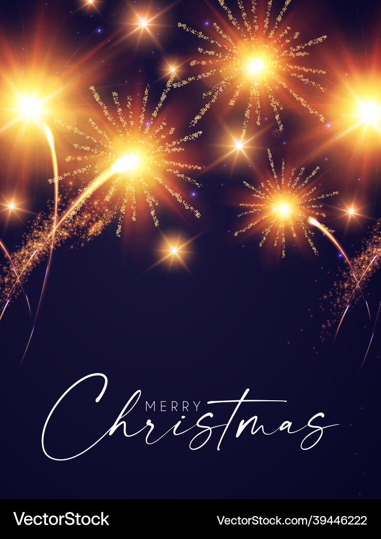 Fireworks shining background christmas party Vector Image