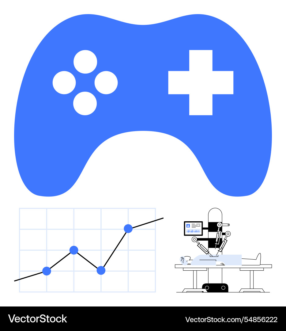 Gamification and robotics in data analysis Vector Image