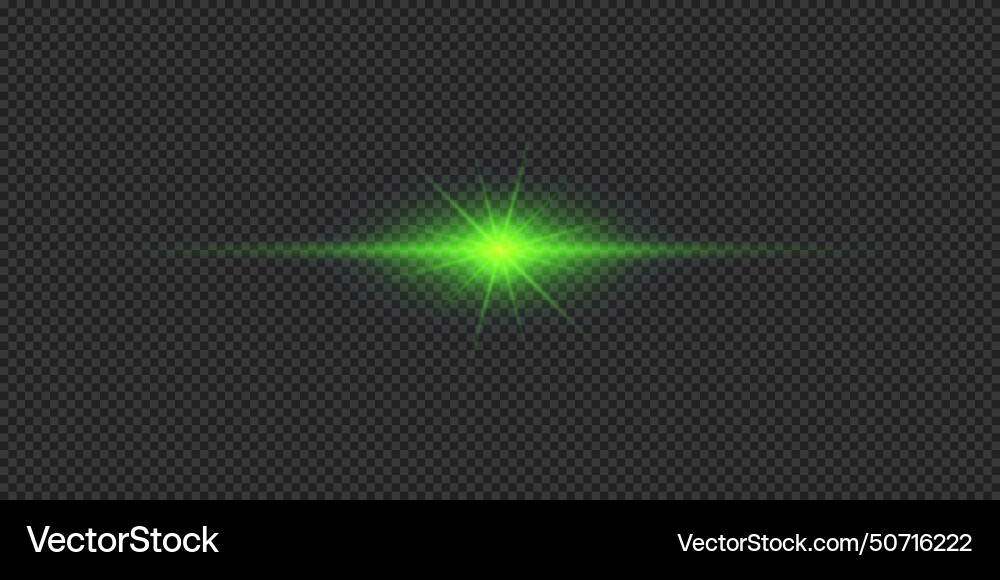 Green horizontal light effect of lens flares Vector Image