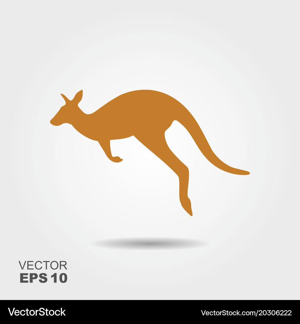 Kangaroo icon simple flat symbol Royalty Free Vector Image