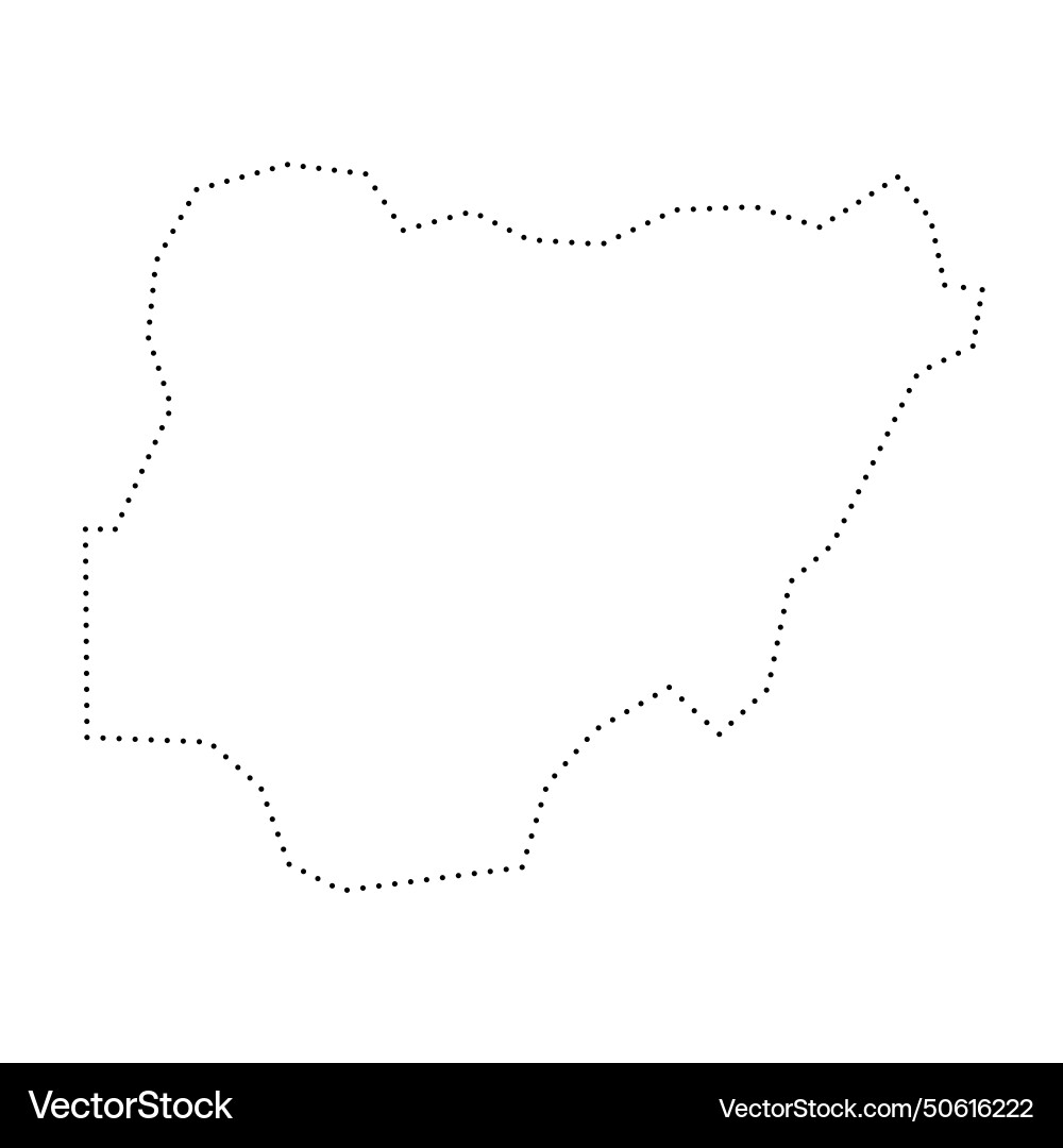 Nigeria dotted outline map Royalty Free Vector Image