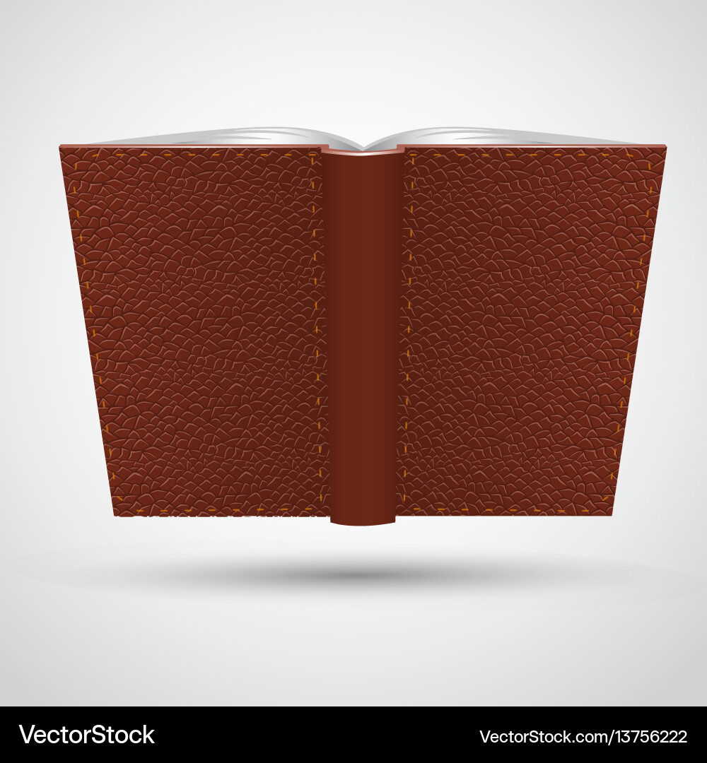 Open leather book Royalty Free Vector Image - VectorStock