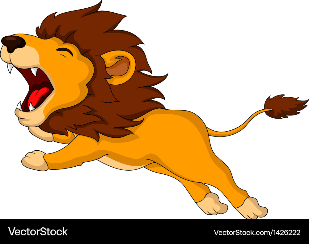 Roaring cartoon lion Royalty Free Vector Image