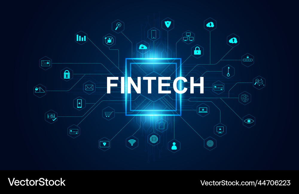 Abstract financial technology in online system Vector Image
