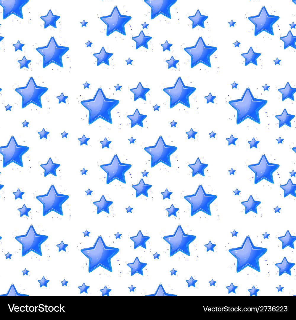 Blue stars background seamless Royalty Free Vector Image
