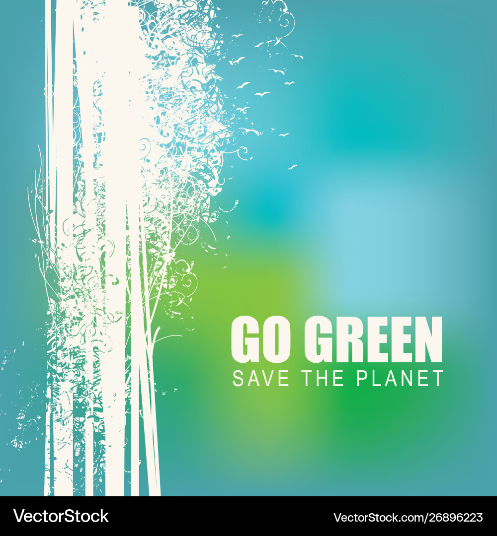 Go green eco poster concept save planet Royalty Free Vector