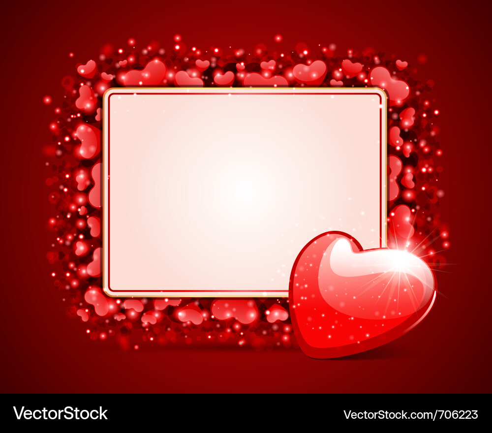 Heart with card frame Royalty Free Vector Image