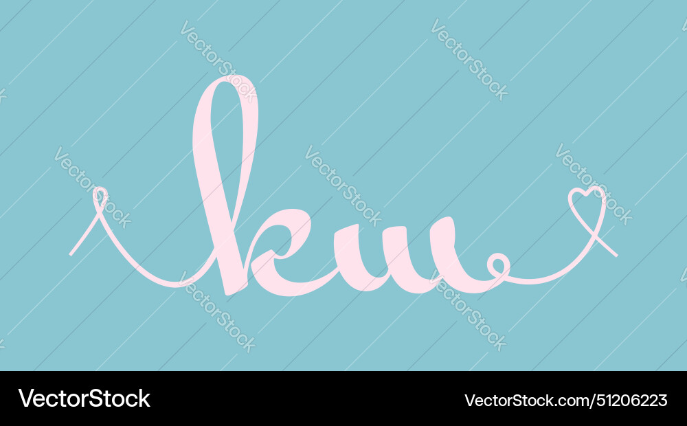 Km initial wedding monogram calligraphy hand Vector Image