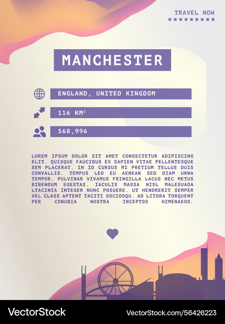 Manchester england infographics brochure layout Vector Image